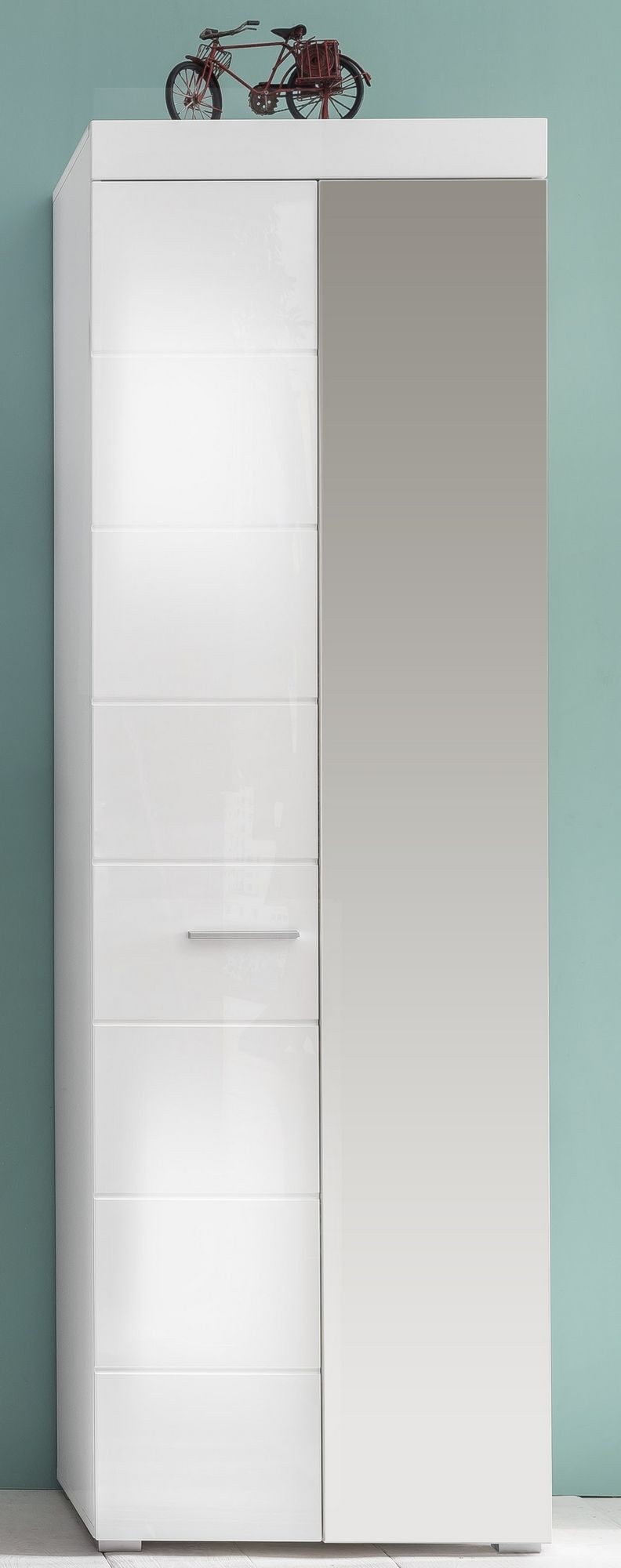 Garderobenschrank Weiss Hochglanz