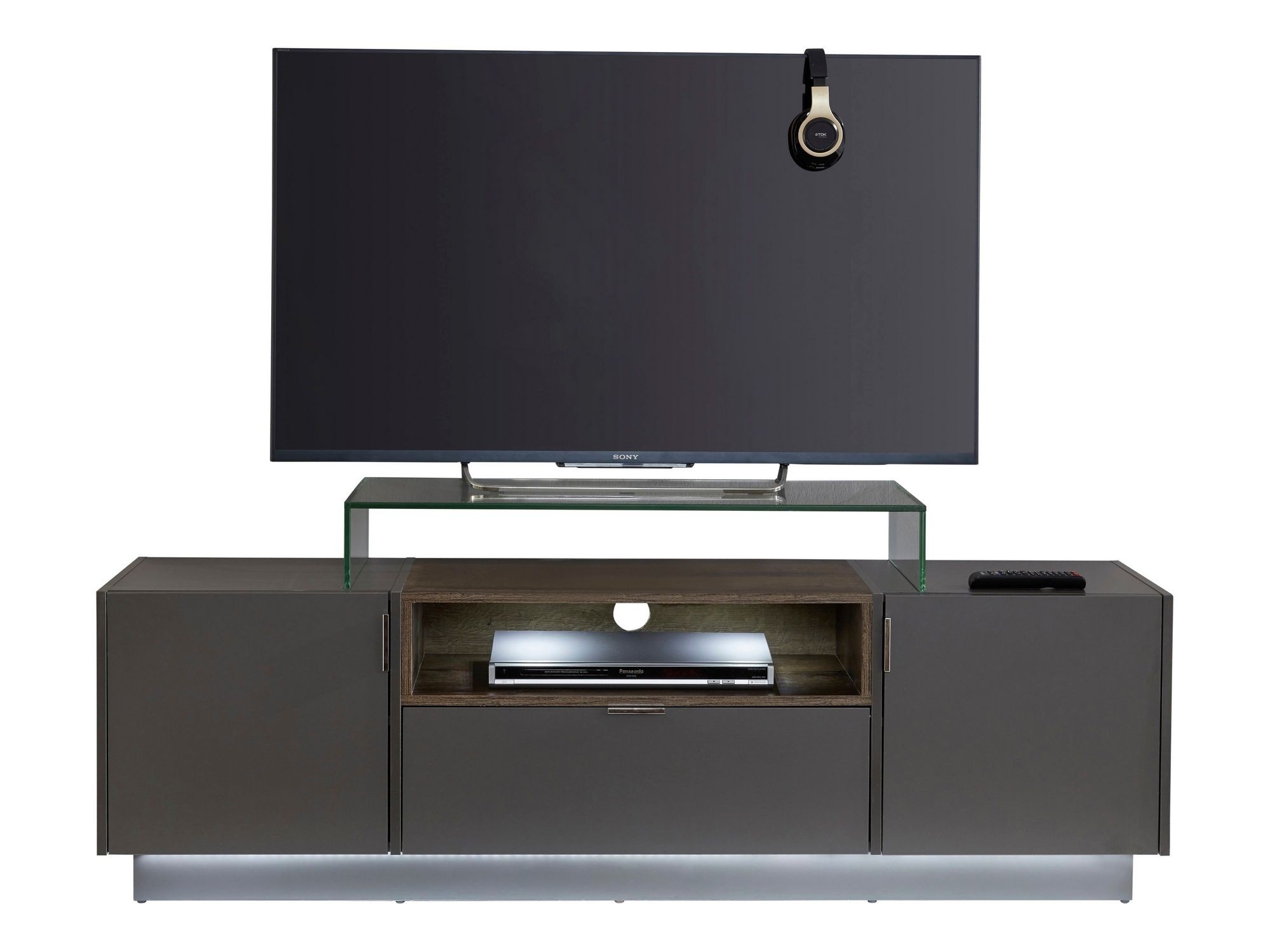 TV Lowboard Terra Grau Dekor Newfurn
