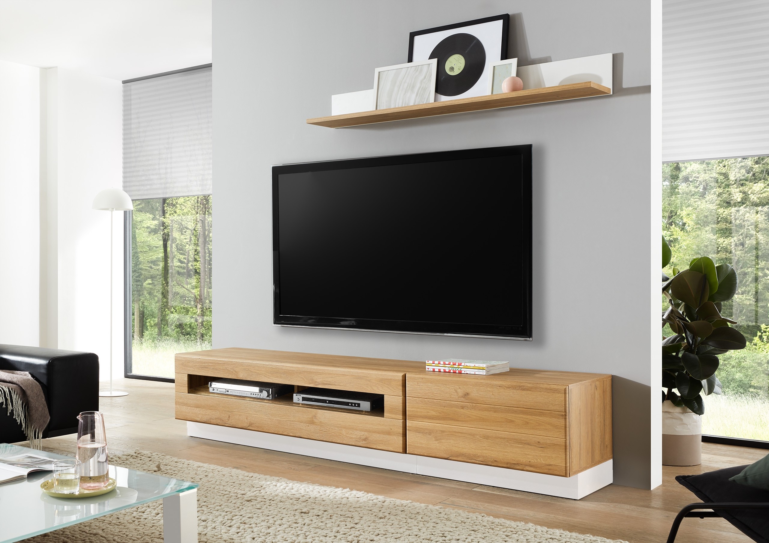 TV Board Weiß Eiche Dekor Newfurn
