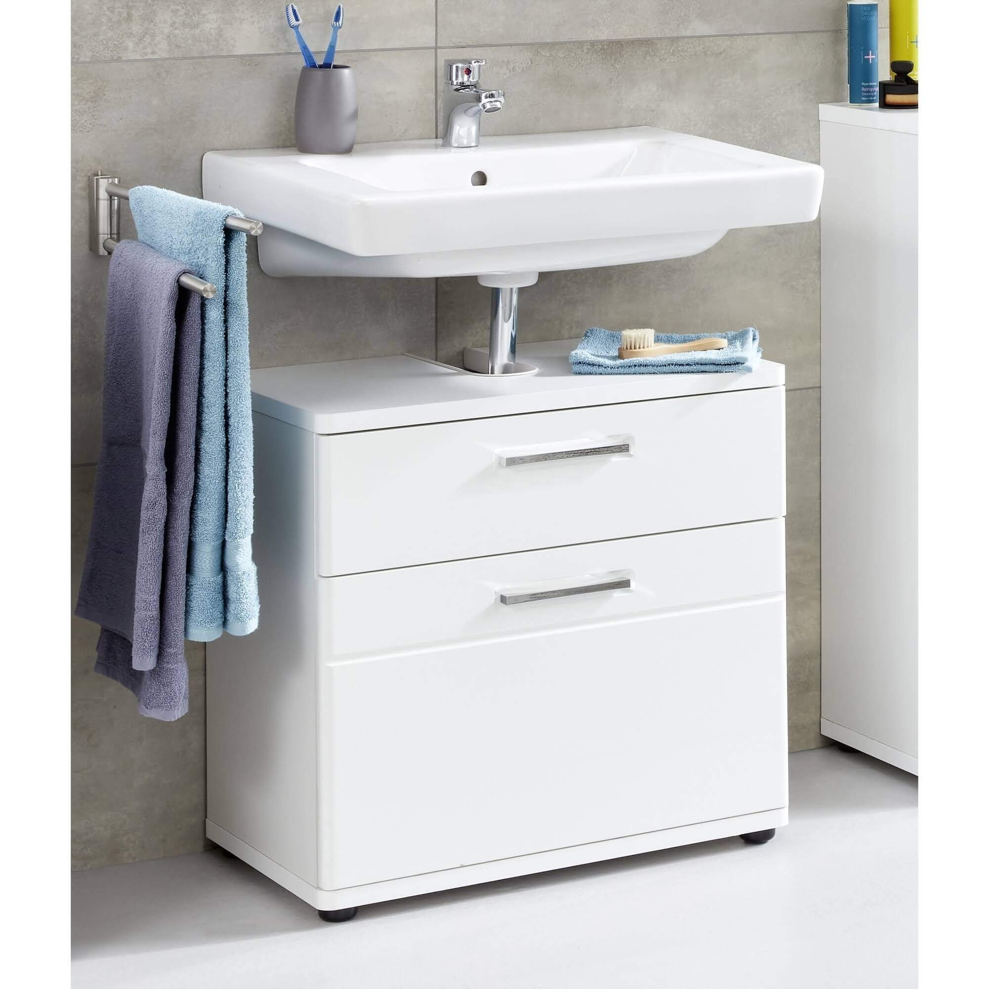 Waschbeckenunterschrank Weiss Hochglanz