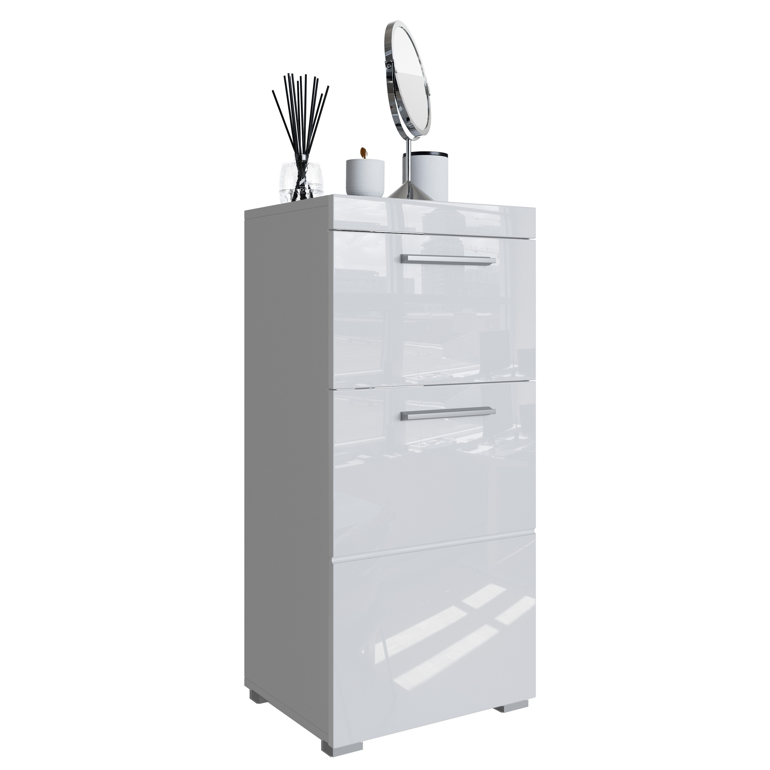 Kommode Weiß Weiß Hochglanz Newfurn